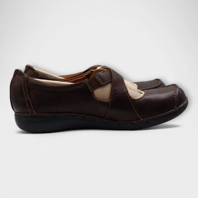 Clarks Un Loop Strap Women's Leather Slip On Shoes Size 8M | eBay