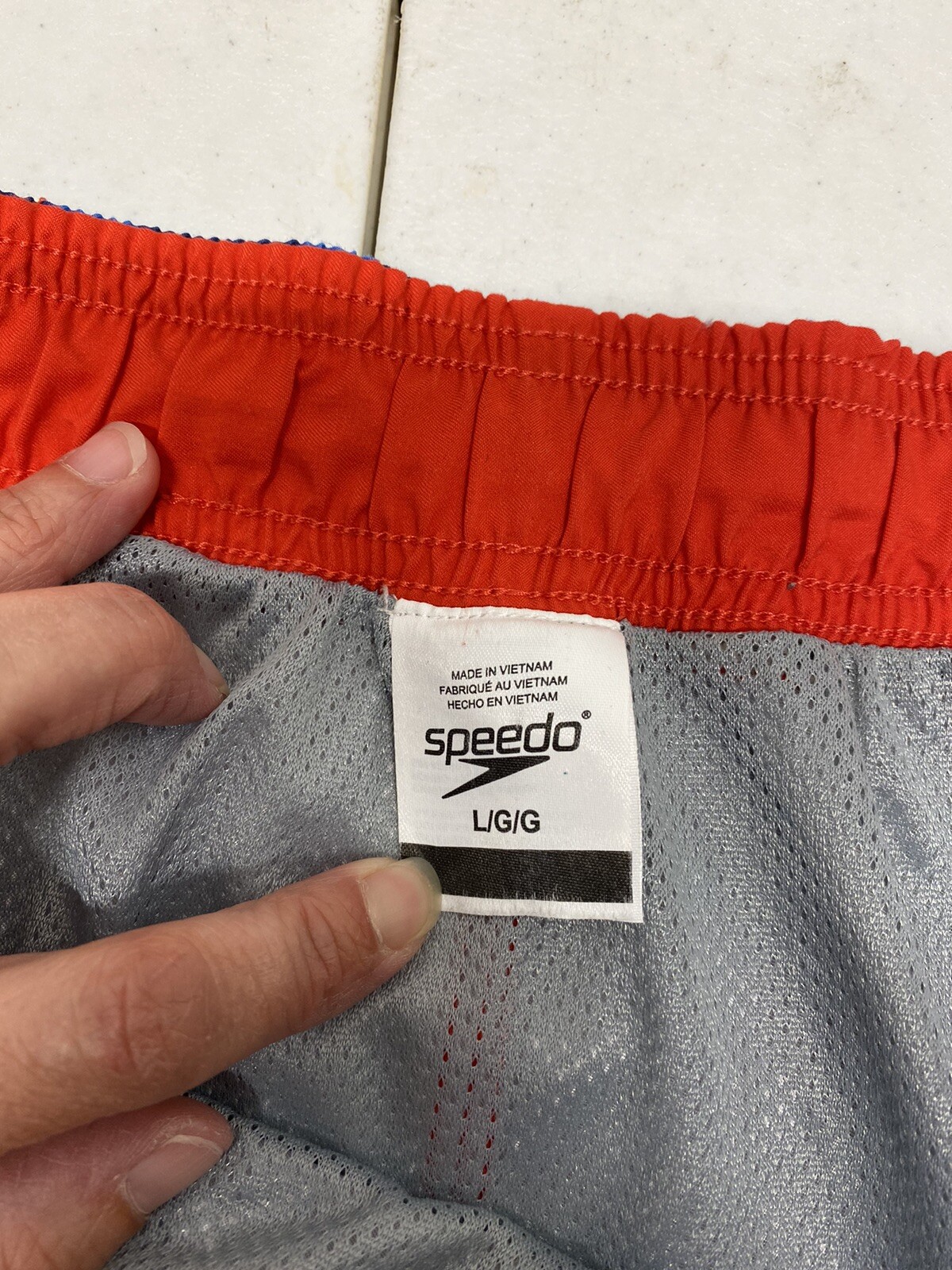 SPEEDO Swim Trunks Board Shorts American USA Flag Ombre Fade Patriotic ...