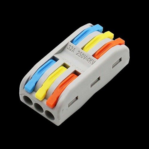 2/3/5/8 way reusable spring lever terminal block cable connector fix ...