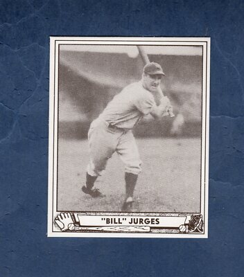 #89 BILL JURGES, N.Y. Giants | 1940 Play Ball REPRINT 1986 card | eBay
