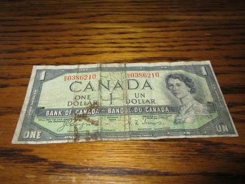 DEVIL'S FACE - 1954 - Canada $1 bill - Canadian one dollar note ...