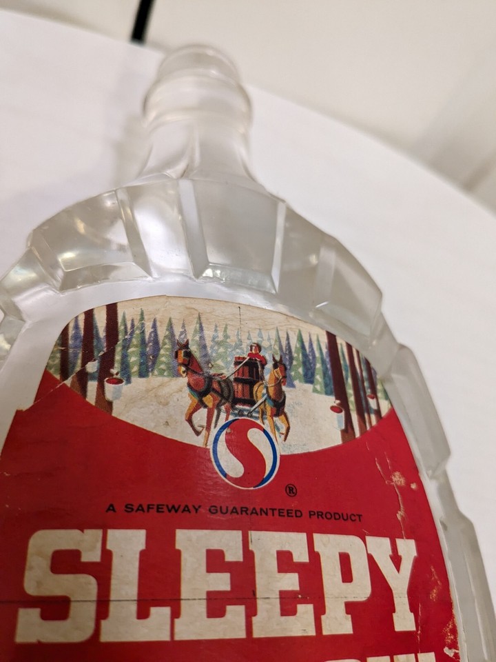 Vintage Safeway Sleepy Hollow Syrup Lucite Acrylic Display Bottle RARE ...