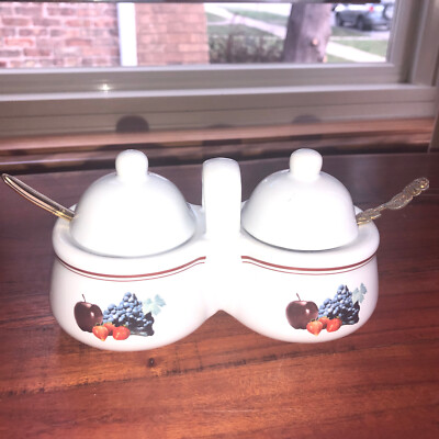 Houston Harvest Gift Products Ceramic Jam and Jelly Server Set W/Handle ...