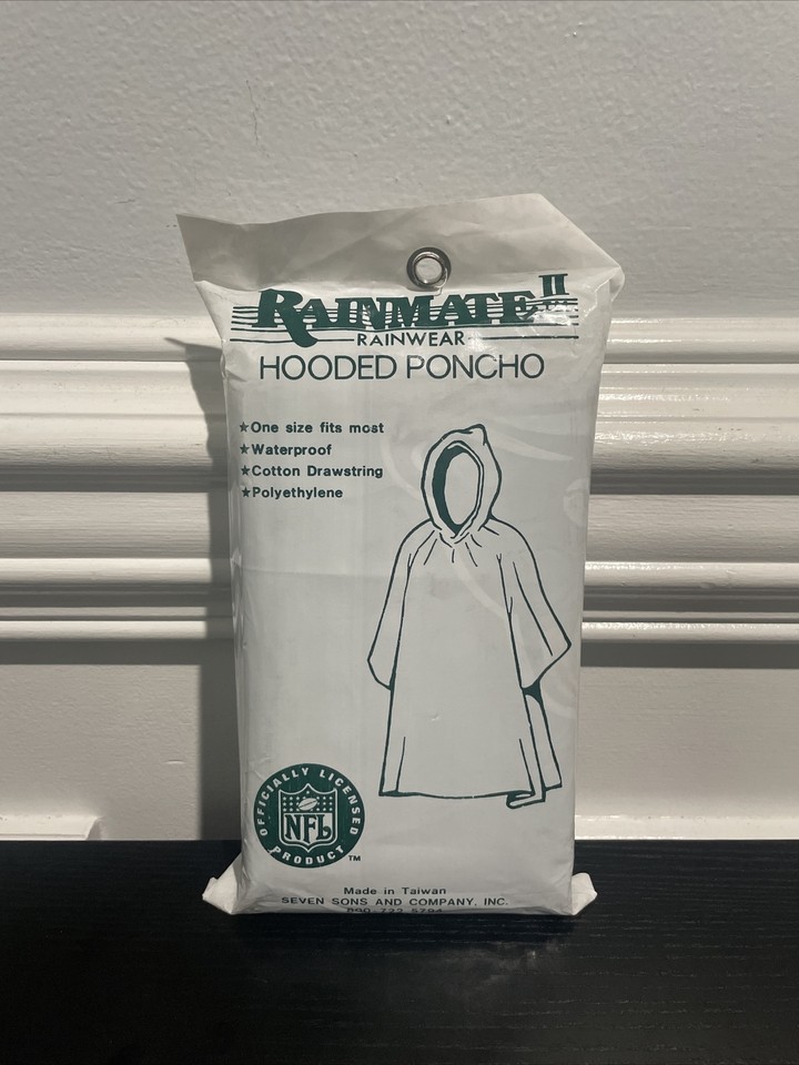 Vintage RainMate Rainwear Miami Dolphins Hooded Rain Poncho w/ Old Logo ...