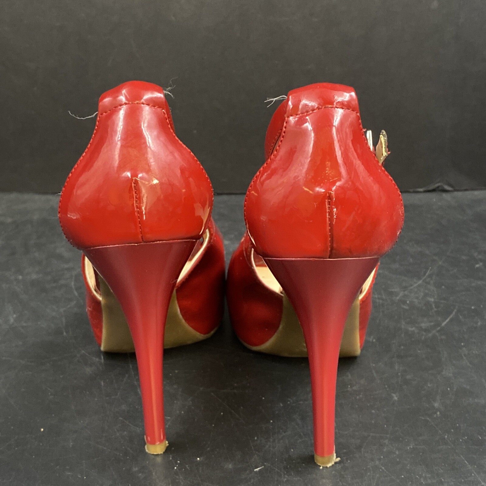 Guess Hondo 3 Red Vinyl Stiletto High Heels Shoes Dre… - Gem