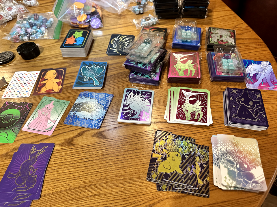 Pokemon ETB Flip Coins Dice Dividers Card Sleeves 151 Paldea Prismatic ...