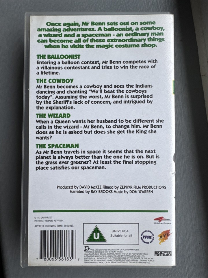 The Extraordinary Adventures of Mr. Benn 4 Classic Adventures VHS Video ...