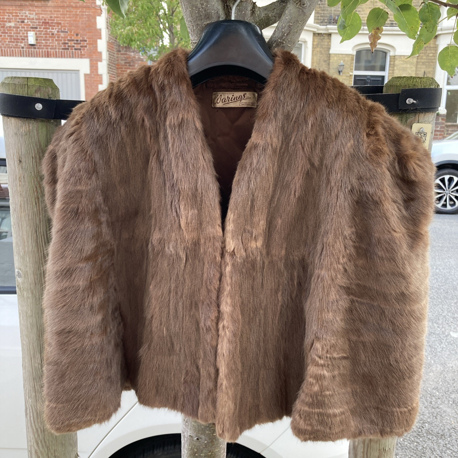 VINTAGE BROWN ERMINE MINK REAL FUR CAPE SHRUG WRAP | eBay
