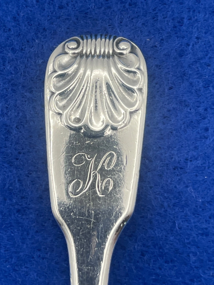 Scottish William IV 'Fiddle & Shell' Pattern Silver Salt Spoon ...