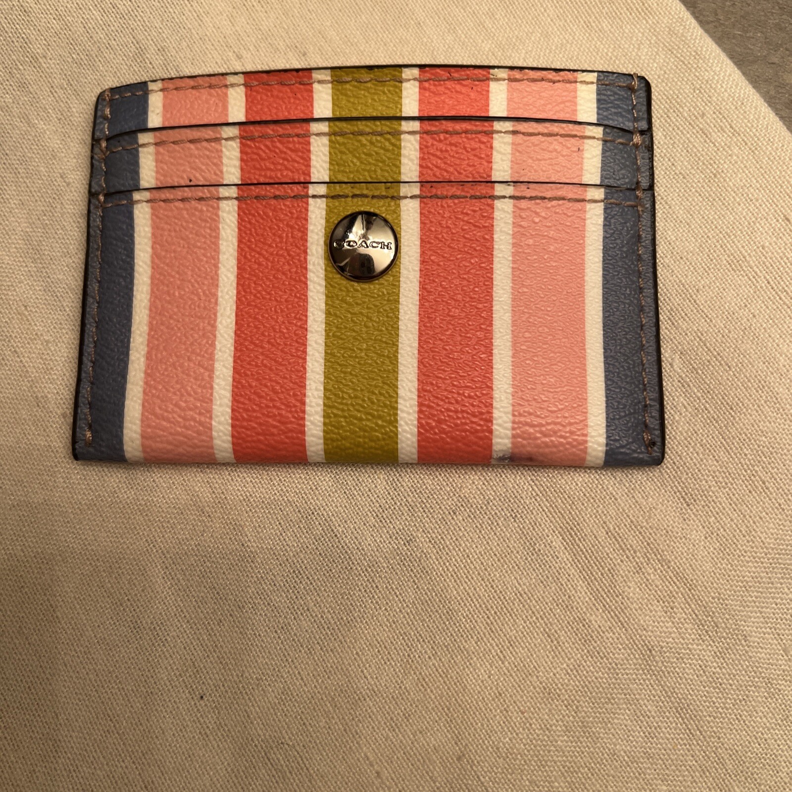 Authentic Coach Card Wallet, Rainbow 6 compartment. - Gem
