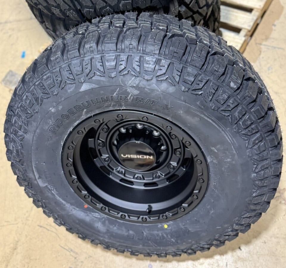 17" Vision Tactical Black Wheels 37" AT RT Tires 8x170 Ford Super Duty ...