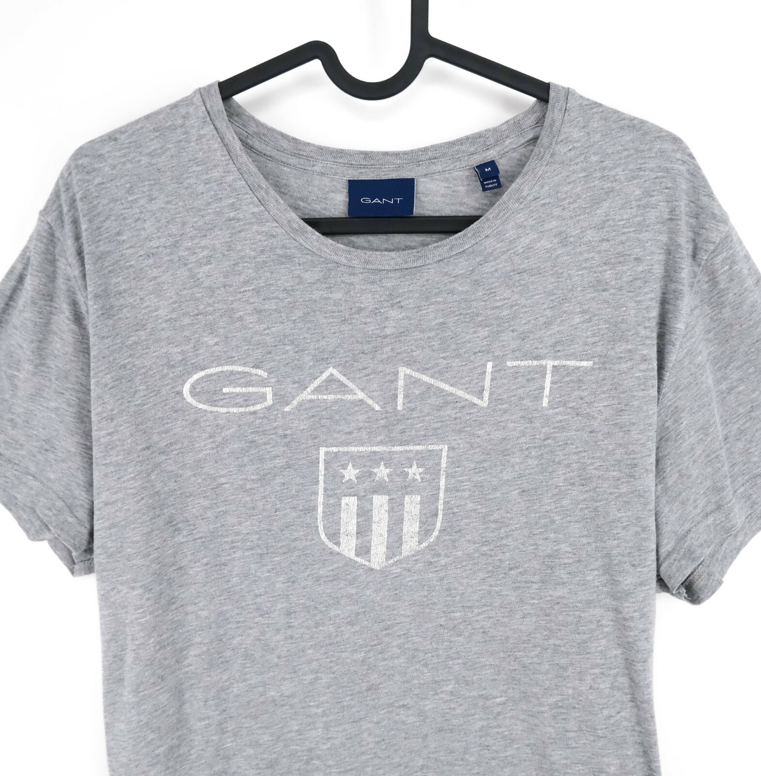 GANT Gris Grand Logo Bouclier Ras Cou T Shirt Taille M | eBay