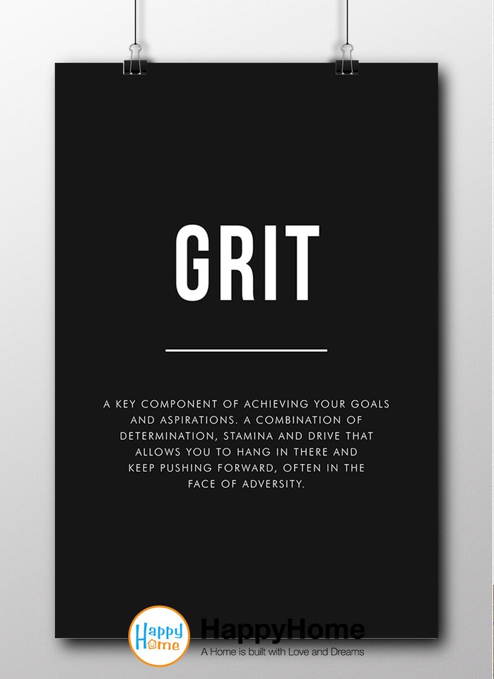 Grit Definition Wall Art Motivational Inspirational Poster Canvas ...