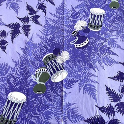 2005 Hawaiian Ferns & Drums Trendex Fabrics Purple Cotton Blend 66x44 ...