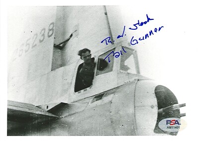 ROBERT STOCK SIGNED 5X7 PHOTO PSA DNA AM11401 (D) WWII BOCKSCAR TAIL ...