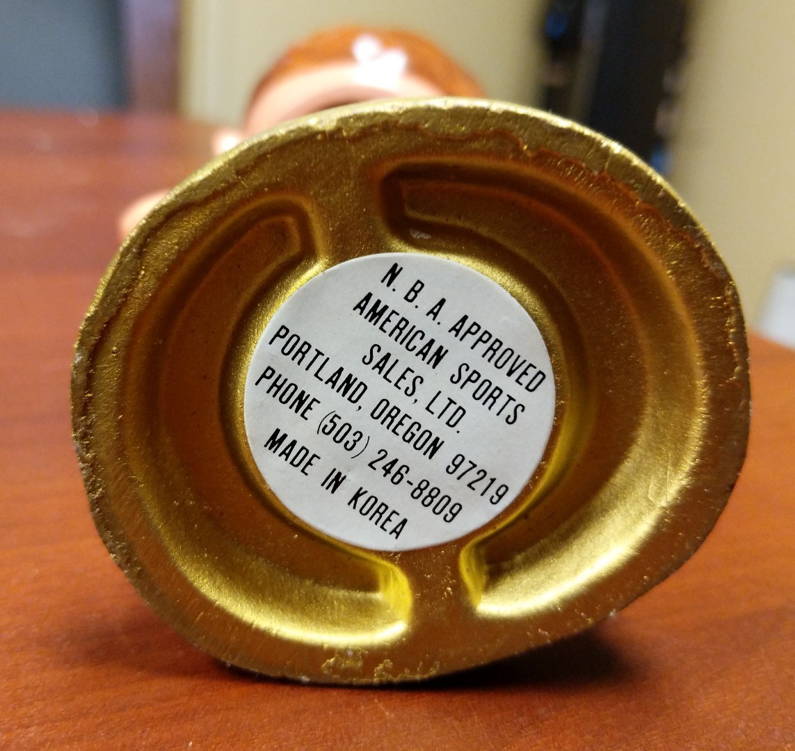 RARE 1970 NBA LICENSED PORTLAND TRAILBLAZERS BOBBLEHEAD NODDER GOLD ...