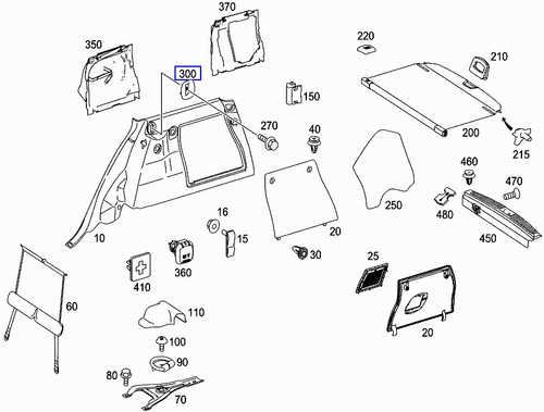Mercedes W164 Boot Trunk Roller Blind Cover Mount Left A1646920128 New ...