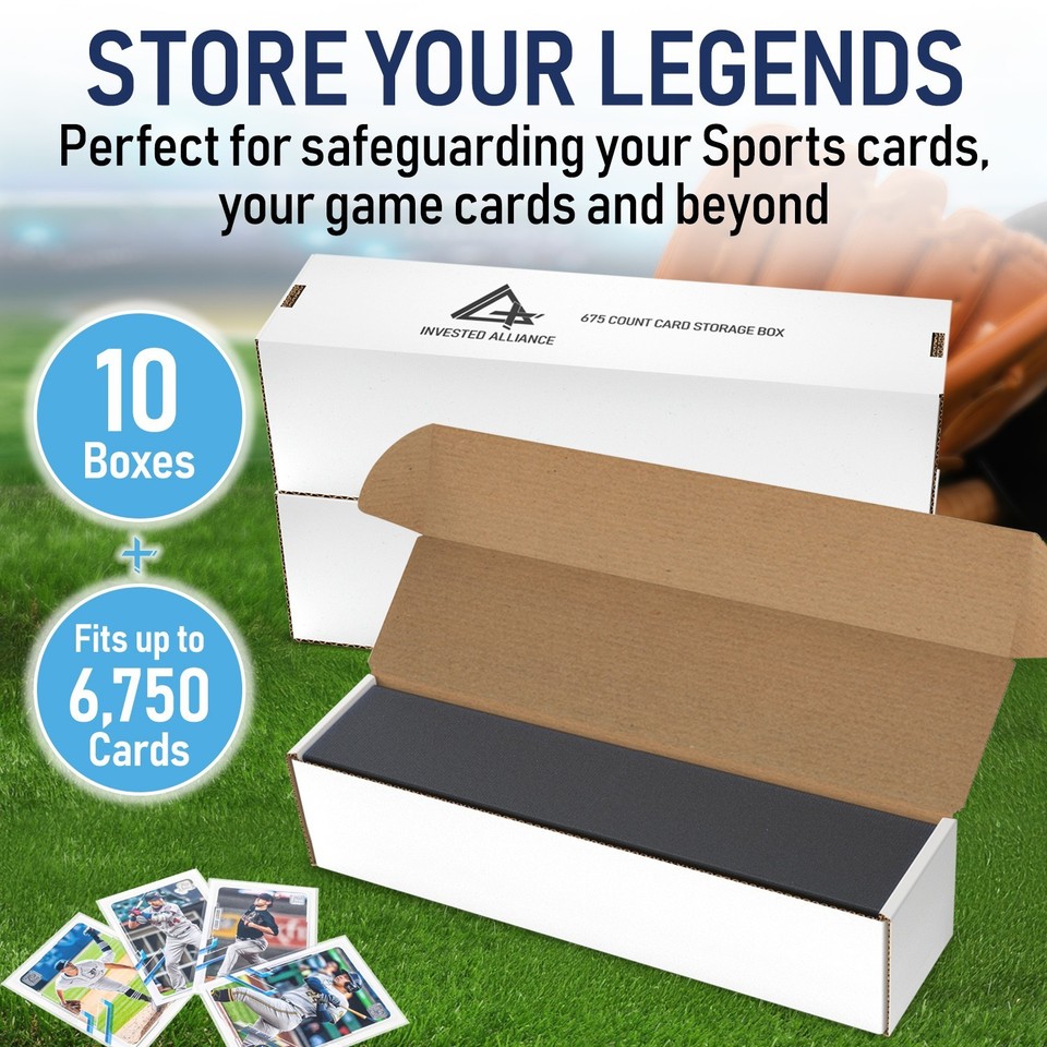 Trading Card Storage Box | Cardboard Sports & TCG Boxes | Holds 675 ...