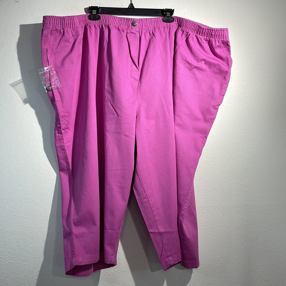 WOMAN WITHIN Pink Pull-On Capri Pants New In Size 38W | eBay