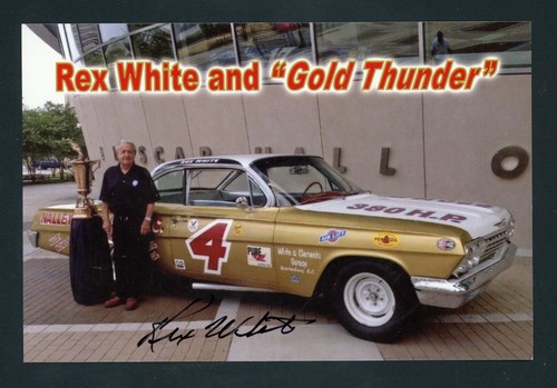 Rex White former NASCAR Driver HOF, 50 Greatest Signed 4x6 Photo G1370 ...