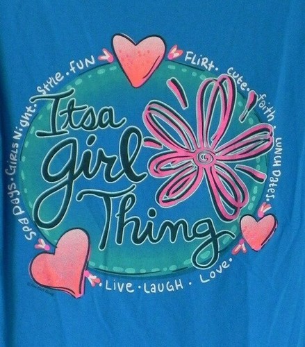 Itsa Girl Thing Women's Size S Royal Blue SS T-Shirt "Live. Laugh. Love ...