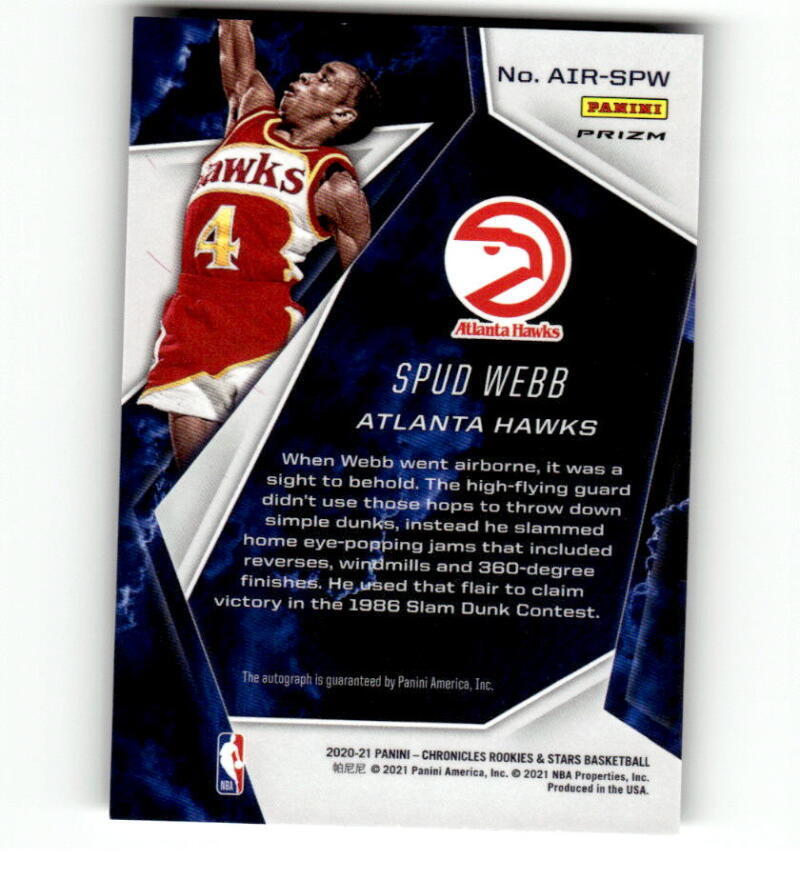 2020-21 Panini Chronicles Airborne Signature Silver Spud Webb AUTO ...
