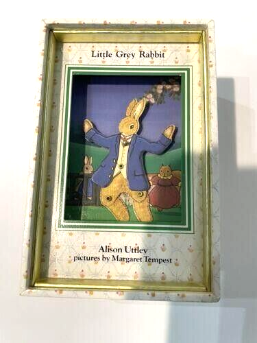 VTG Little Grey Rabbit Animated Music Box Alison Uttley Sankyo Margaret ...