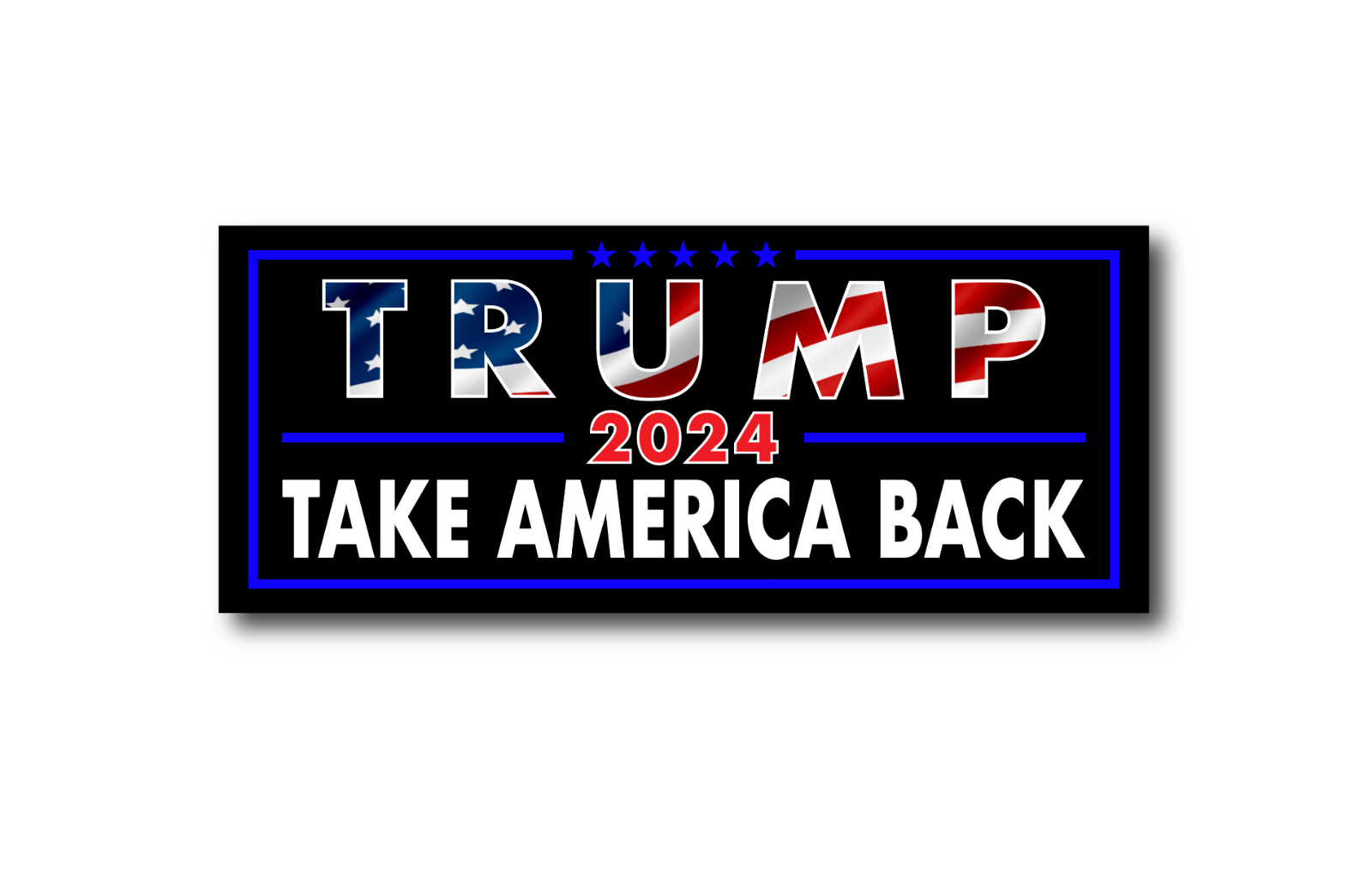 Trump TAKE AMERICA BACK Blue Line MAGA 2024 RNC Bumper Sticker Vinyl ...