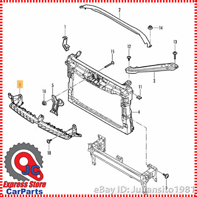 17A805705E VOLKSWAGEN GENUINE OEM JETTA FRONT CENTER RADIATOR SUPPORT ...