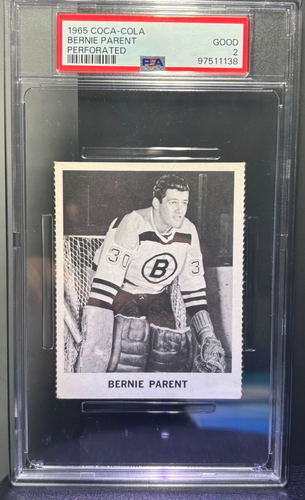 HOF **ROOKIE** Bernie Parent 1965-66 Coca Cola NHL Players PSA Flyers ...