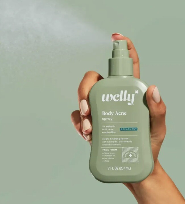 Welly Body Acne Spray 1 Salicylic Acid Acne Medication Treatment for ...