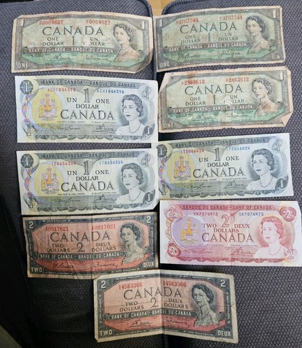 Mixed Lot Of Canadian Banknotes $12 Face Value ($1 and $2) | eBay
