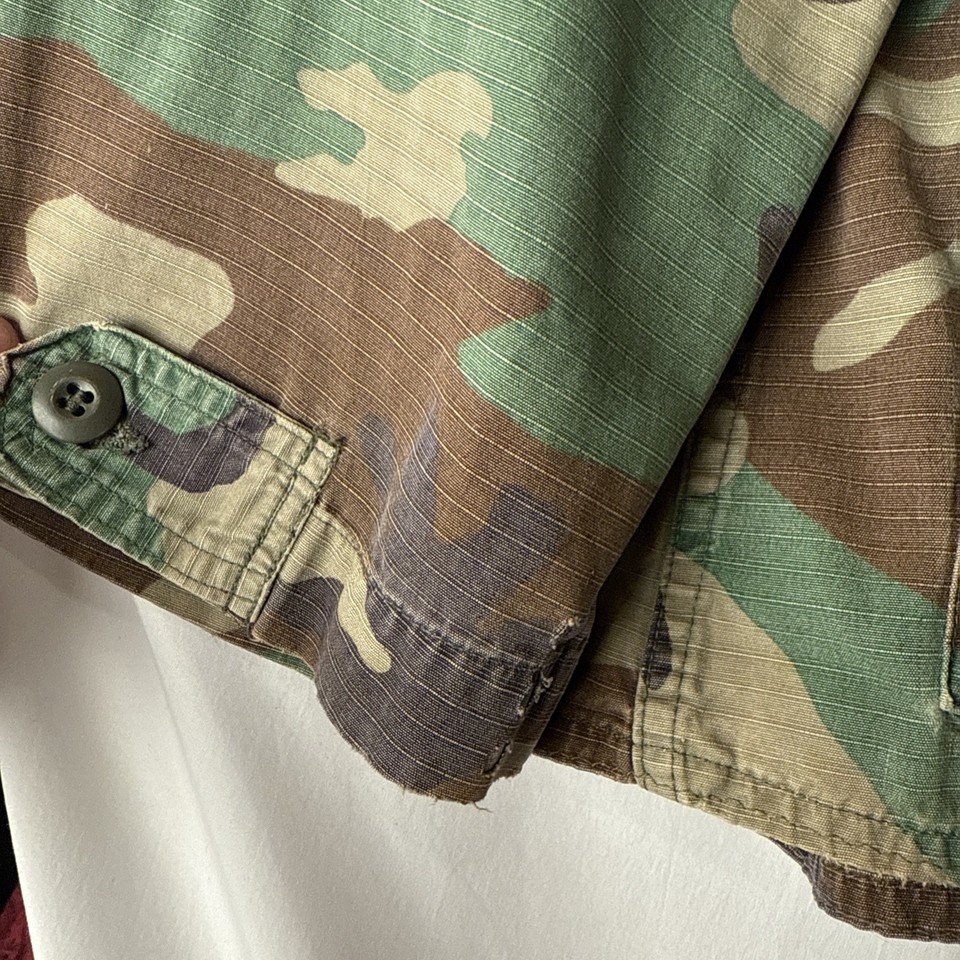 Vintage US Army Rangers Patched Camo Bdu Medium Regular Field Shirt Jacket | eBay