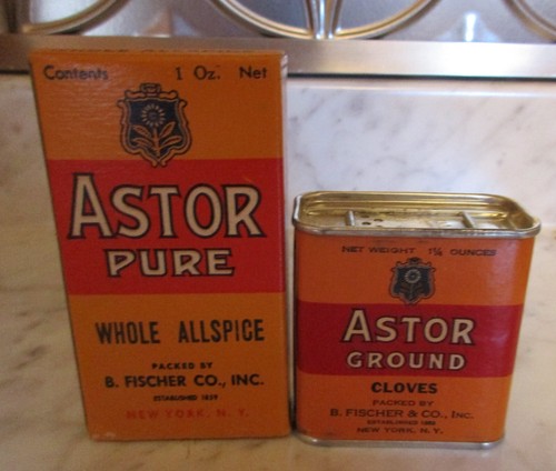 Vintage ASTOR Cloves & Allspice Advertising Spice Tin w/ Paper Label ...