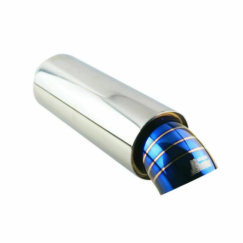 1x Universal 2.5'' ID 4'' OD 5" Body Rear Exhaust Muffler Tip Blue ...