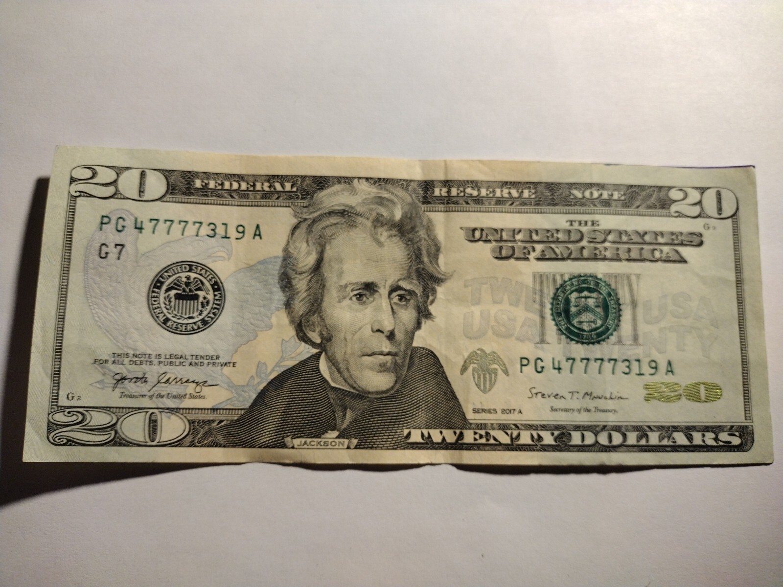 fancy serial number 20 dollar bill 7s quad 7s 4 sevens | eBay