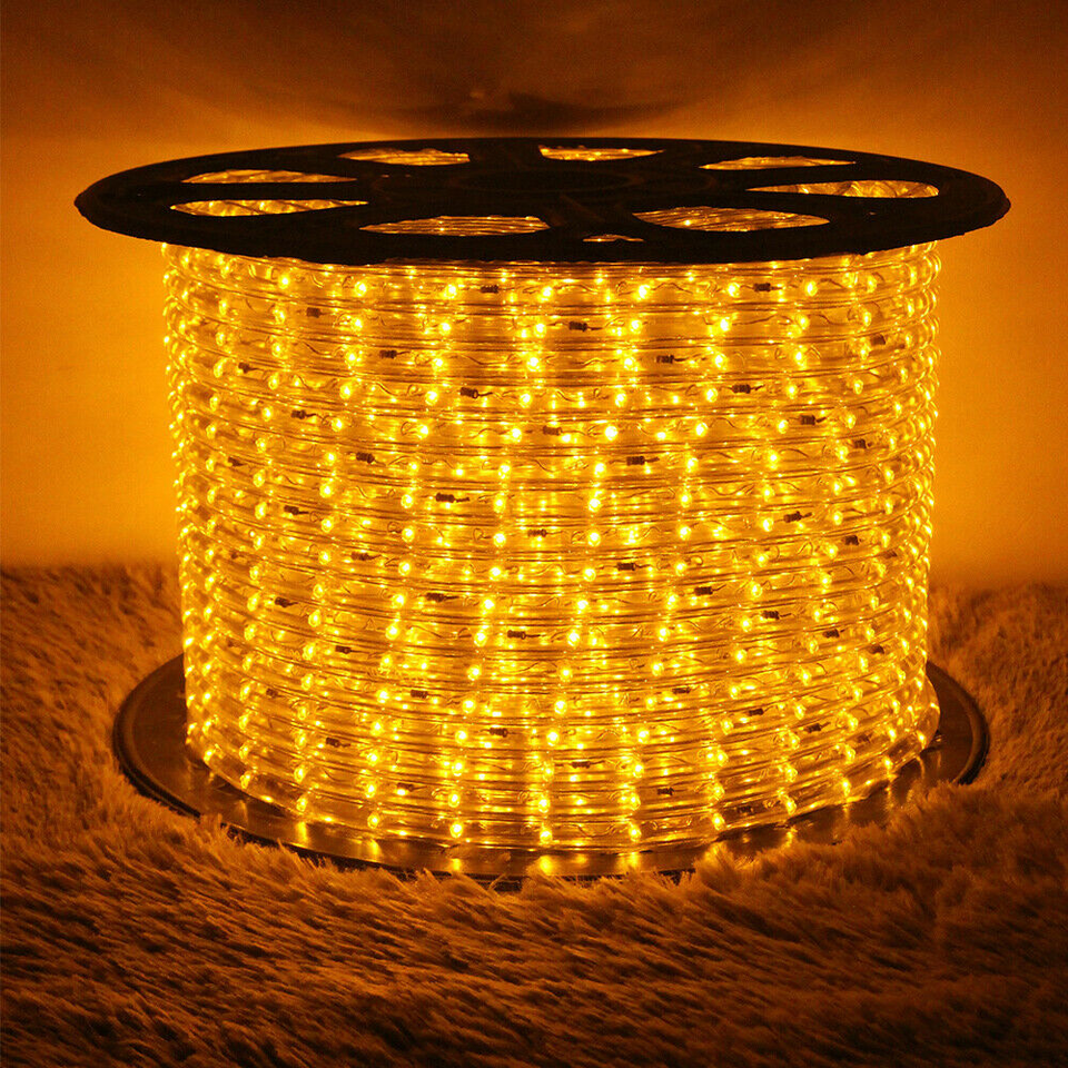 50' 100' 150' 300' Ft Waterproof LED Rope Light 110V Garden In/Outdoor ...