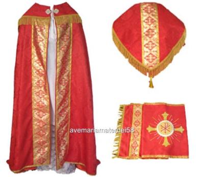 Red Cope Vestment Satin Lined Traditional Catholic + Embroidered ...