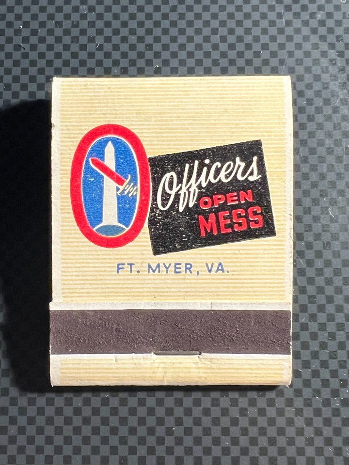 VINTAGE MATCHBOOK - OFFICERS IPEN MESS - OLD GUARD LOUNGE - FT MYER ...