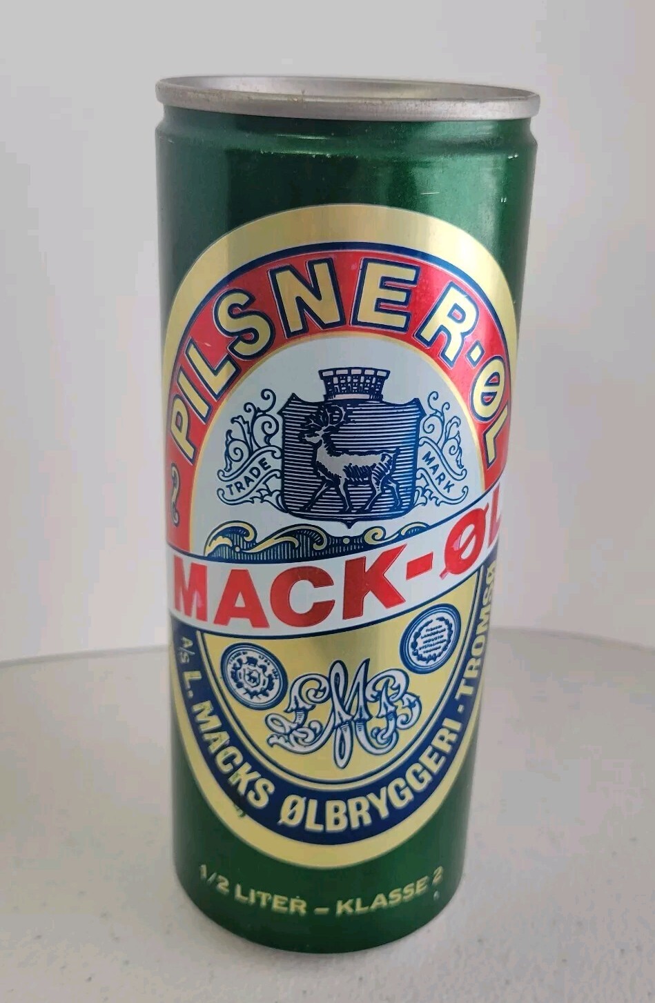 Mack-Ol Pisner L. Macks Beer Can Vintage 1/2L Norway Tromso | eBay