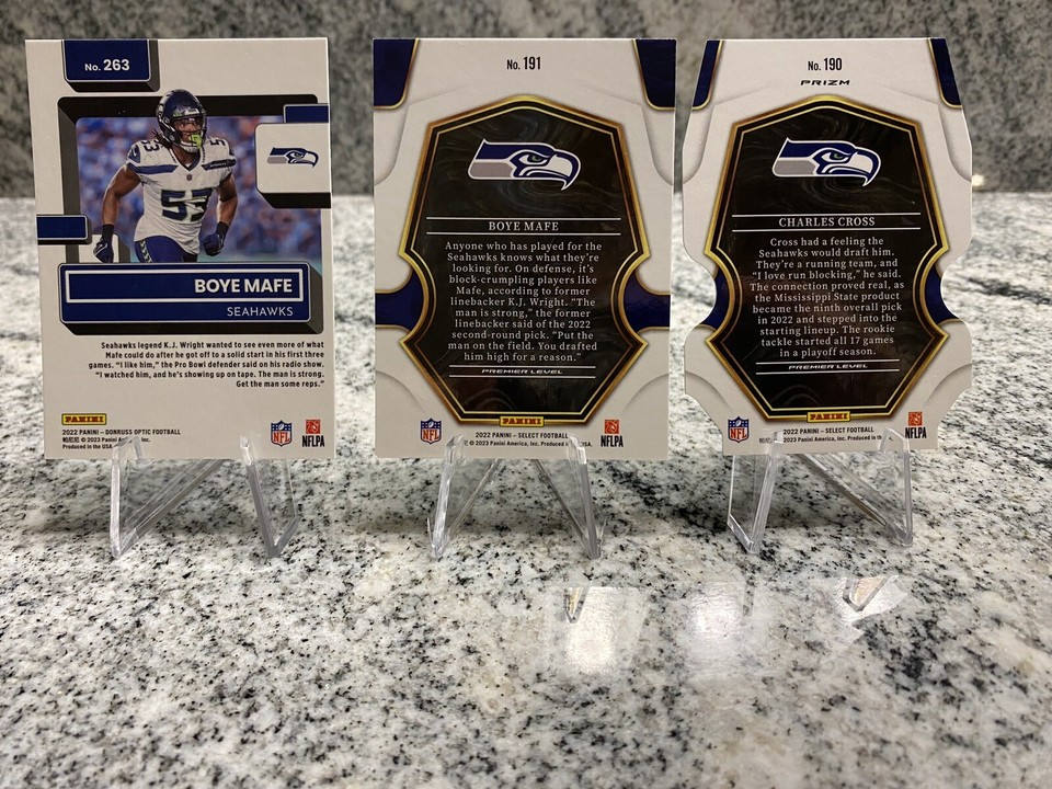 Seattle Seahawks Panini Select Cross RC Yellow Green Die Cut Prizm Mafe ...