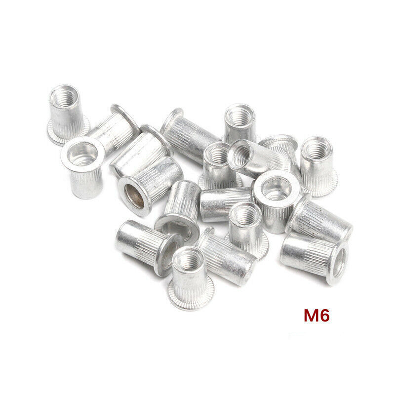 200PCS Aluminum Flat Head Rivnut Threaded Insert Nuts for Furniture ...