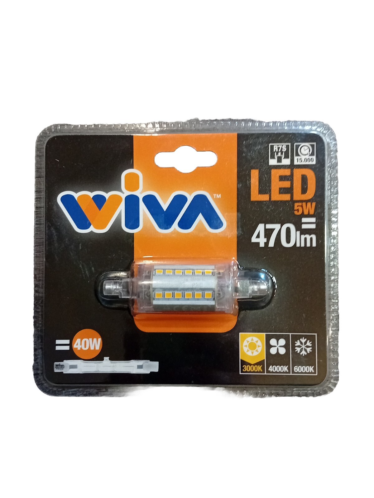 5 Light Bulbs Wiva LED R7S 78MM 5W 3000°K Code 12100602 | eBay