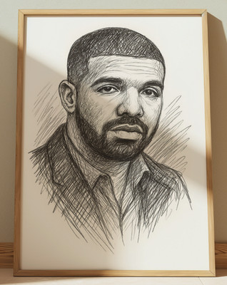 DRAKE DRAWING PRINT PORTRAIT SKETCH 8" x 10" DRAKE WALL ART | eBay