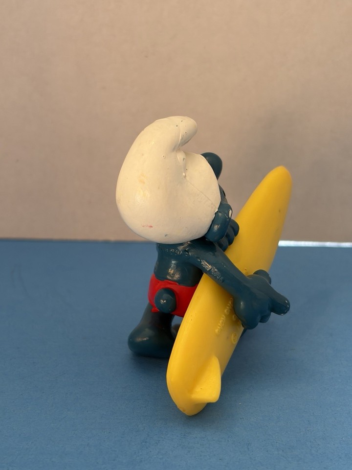 Vintage 1981 The Smurfs Schleich Peyo Surfing Smurf w/Surfboard | eBay
