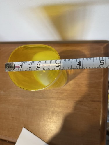 Murano Carlo Moretti Yellow w/ White Swirl Glass Vase 5.5” Original ...