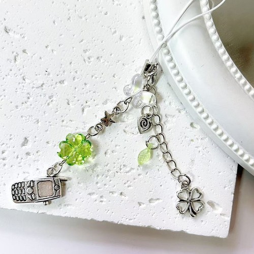 Clover Beaded Mobile Phone Chain Girly Ins Style Bag Camera Chain ...