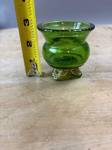 #23F Antique Gertrude Green Depression Souvenir Glass Toothpick Holder ...