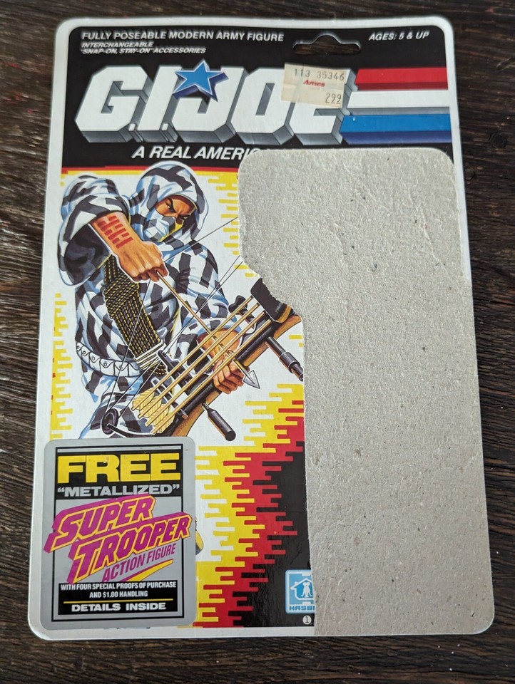 Vintage GI Joe Full Uncut Original File Card Back STORM SHADOW v2 1988 ...