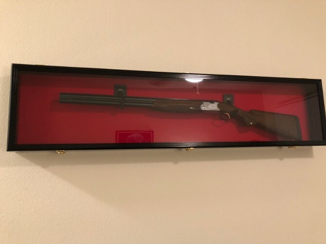 Gun Display Case Cabinet Rifle Cherry Wood Musket Shotgun Pistol Lock ...